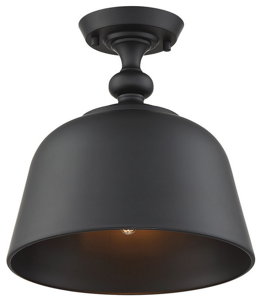 Berg 1-Light Semi-Flush, Matte Black - Farmhouse - Flush-mount Ceiling ...
