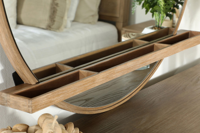 Arini Round Dresser Mirror Sand Wash - Contemporary - Wall Mirrors - by ...