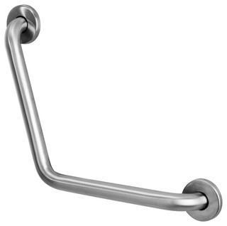 Satin Stainless Steel 135 Degree Angle Grab Bar and Cover Flange - Grab ...