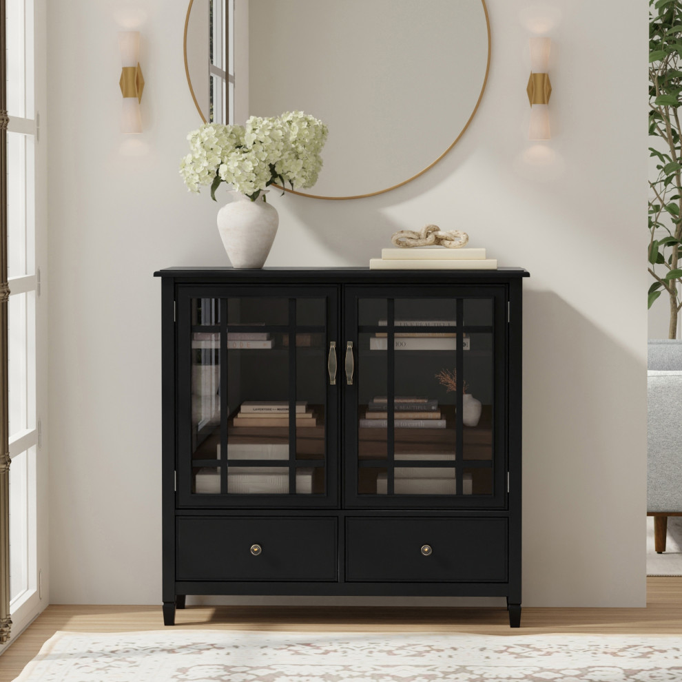 Connaught Solid Wood Tall Storage Cabinet - Transitional - Storage ...