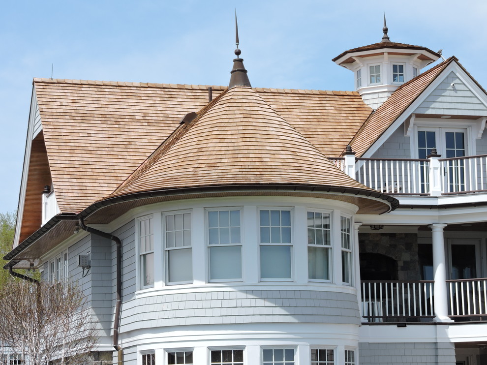 Cedar Roof on Westport, CT Victorian Style Beach Home - Victorian ...