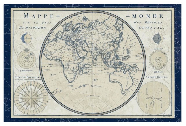 "Plan de Meridien Blue Border" Digital Paper Print by Sue Schlabach, 20 ...