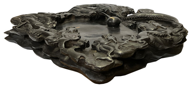 Chinese Oriental Black Color Dimensional Dragon Ink Well Pad Display ...
