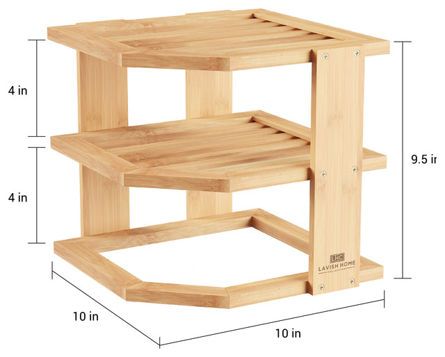 Lavish Home Bamboo 3 Tier Shelf - Transitional - Pantry And Cabinet ...