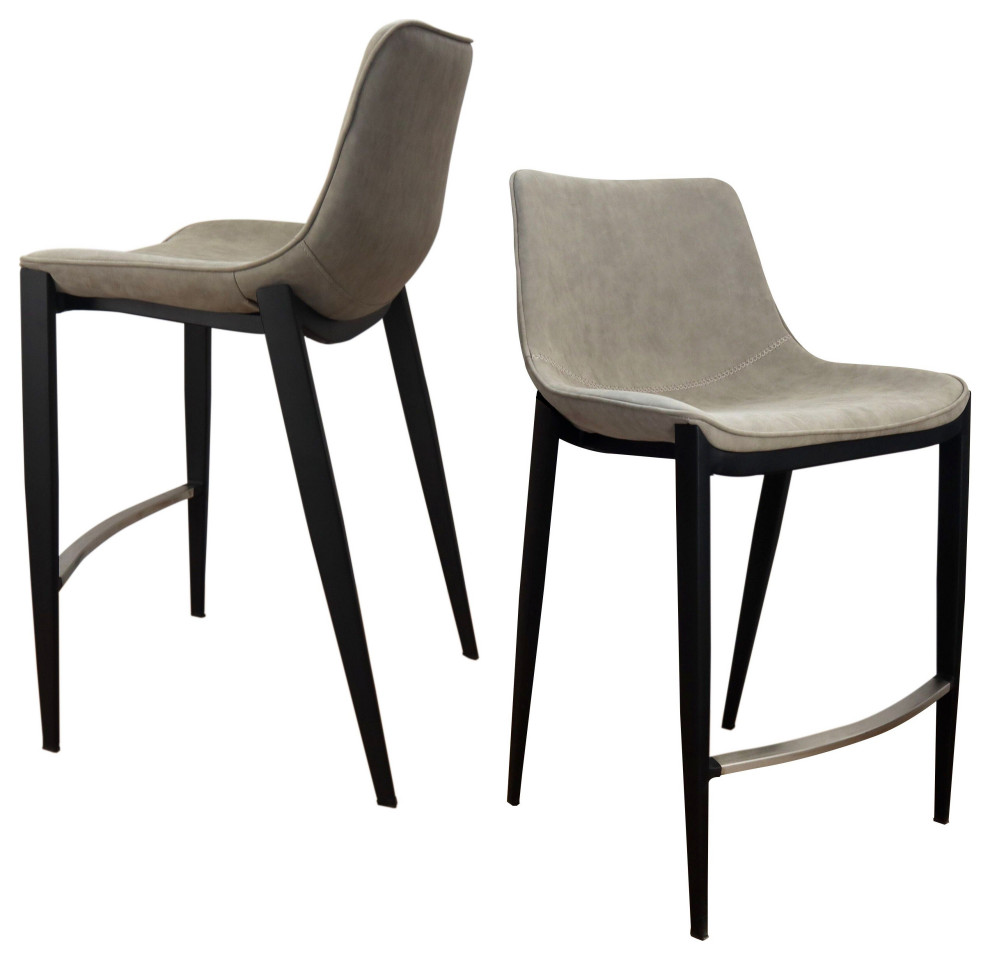 Modrest Jane Modern Tan and Black Counter Stool, Set of 2 - Midcentury ...