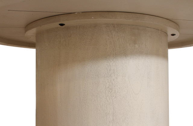 Flagstaff 60" Round Dining Table, Stone Natural Finish - Transitional ...