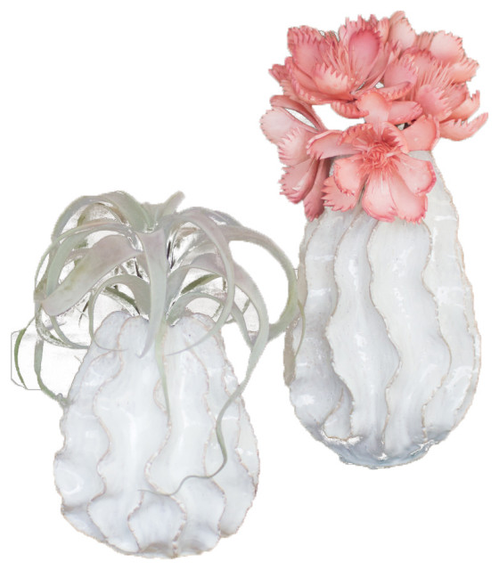 Ceramic Ruffle Vase - Large - Transitional - Vases - by First of a Kind ...