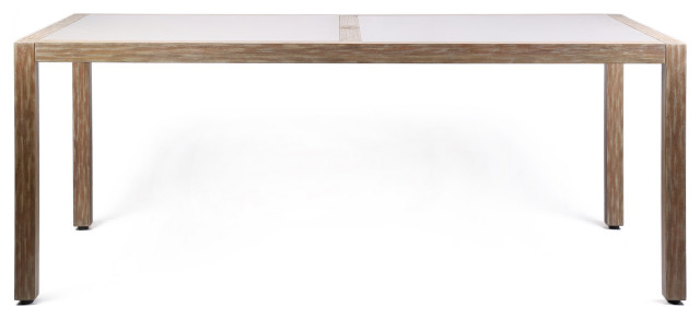 Sienna Outdoor Eucalyptus Dining Table With Gray Teak Finish and Super ...