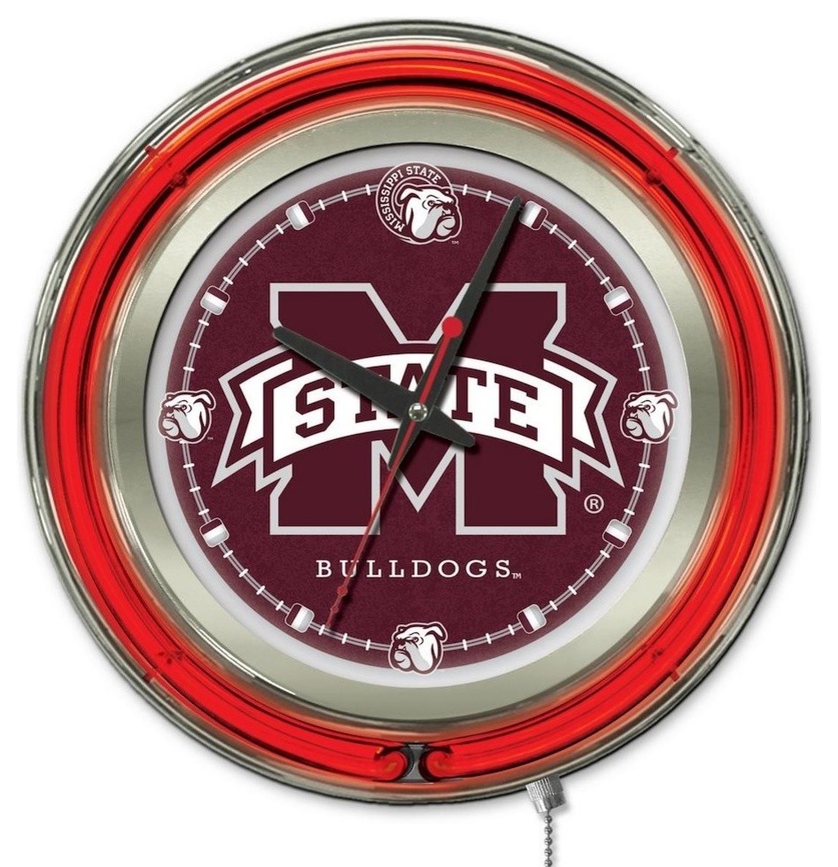 Mississippi State Neon Clock - Contemporary - Wall Clocks - by Holland ...