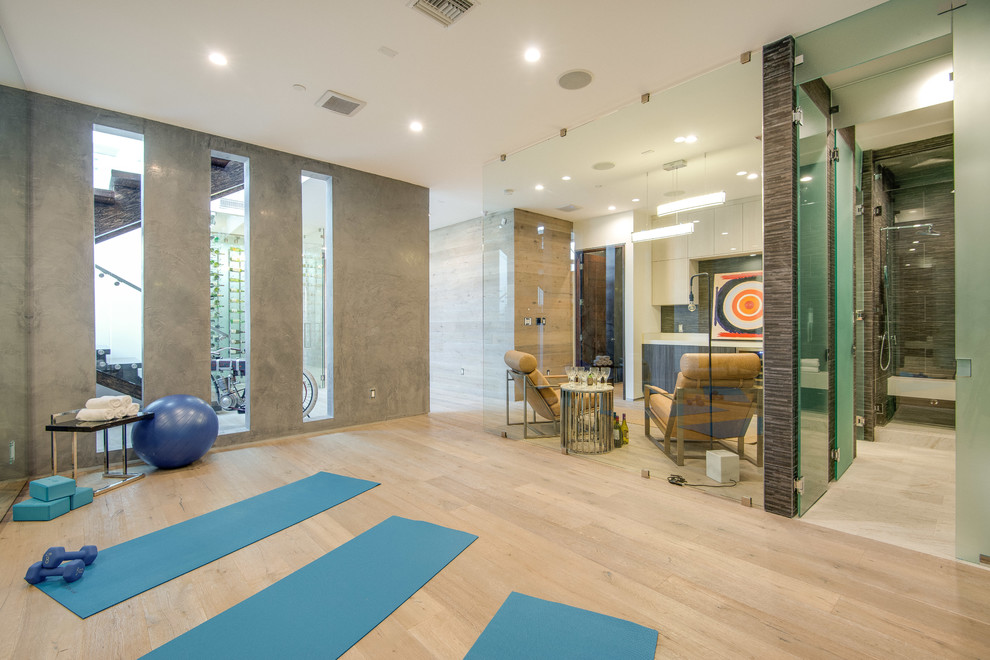 Contemporary New Construction - Contemporary - Home Gym - Los Angeles ...