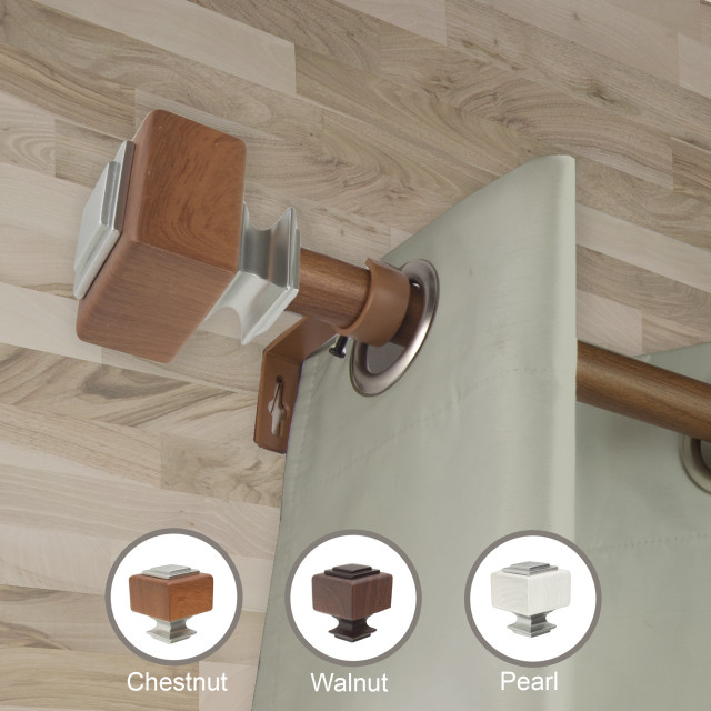 Azura 1" Diameter Curtain Rod, 48-84" - Transitional - Curtain Rods ...