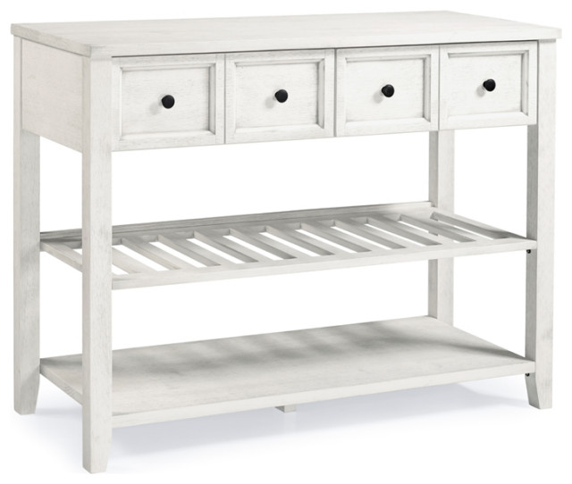 Walker Edison Transitional 48" Solid Wood 2-Drawer Buffet & Sideboard ...