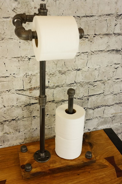 Farmhouse Free Standing TP Holder - Industrial - Toilet Paper Holders ...