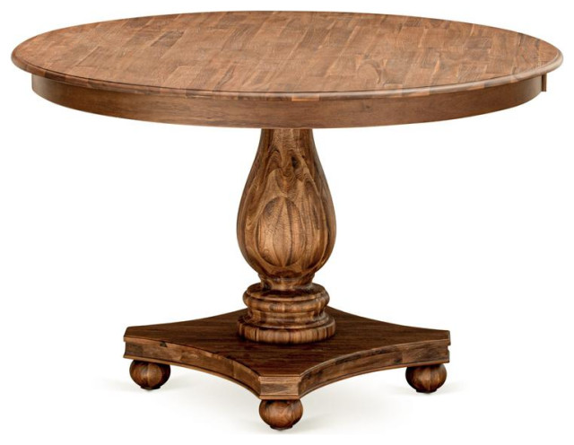 East West Furniture FERRIS, Round Dining Table with Pedestal, Rustic... - Transitional - Dining ...