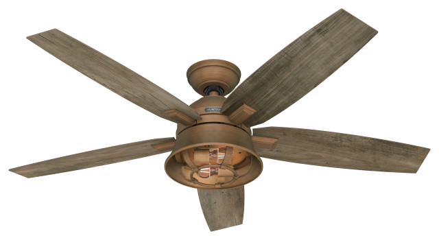 Hunter Hampshire Ceiling Fan, LED Light Kit, Handheld Remote ...