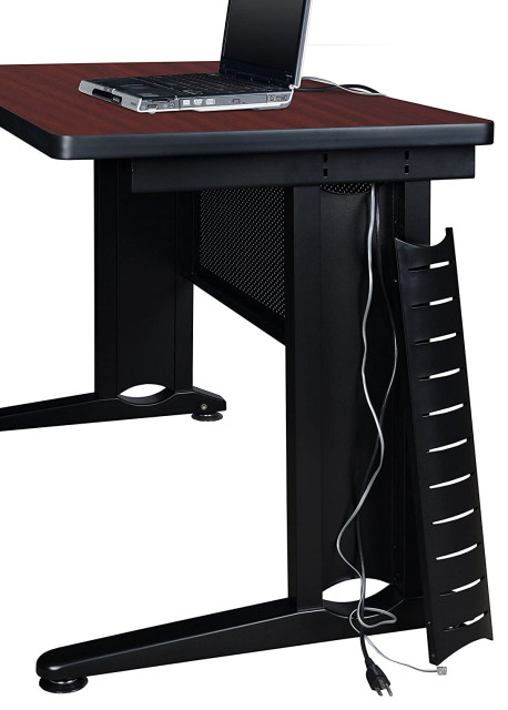 Transitional Desk, C Shaped Legs With Rectangular Top and 3 Drawers ...