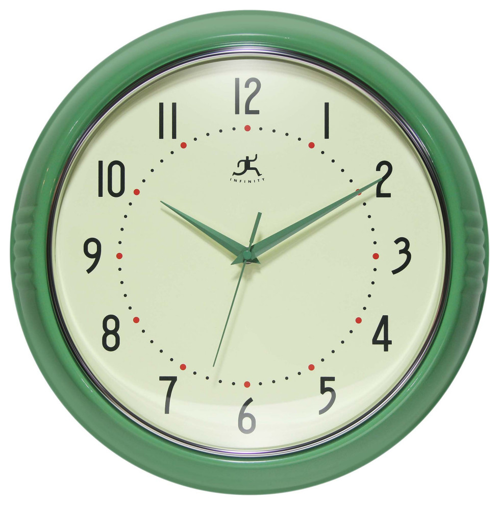 15 Inch Round Retro Wall Clock - Midcentury - Wall Clocks - by Infinity ...