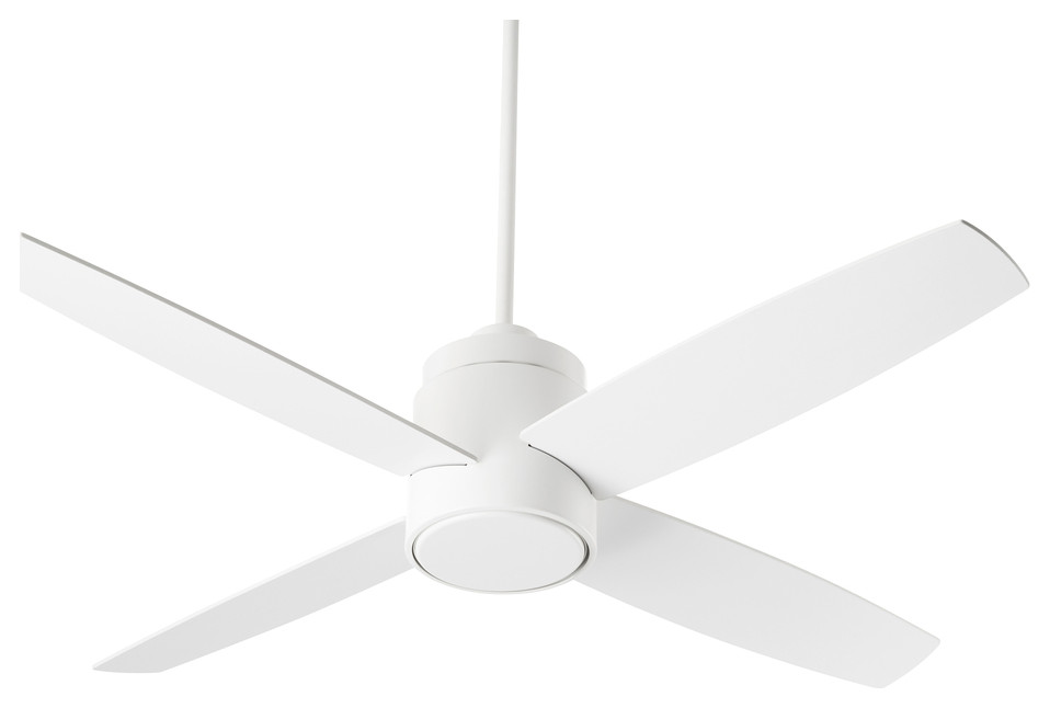 Oslo Ceiling Fan, 4-Blades, White, White Blades, 52"W (3-101-6 3ZLGV ...