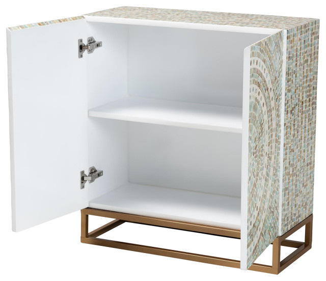 Ilse Multicolor Storage Cabinet With Mother of Pearl - Beach Style ...