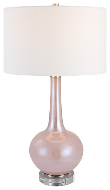 Rosa Pink Glass Table Lamp - Contemporary - Table Lamps - by Ownax | Houzz