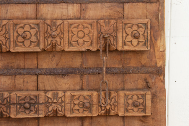 Antique Floral Carved Indian Gate - Rustic - Front Doors - by De-cor ...