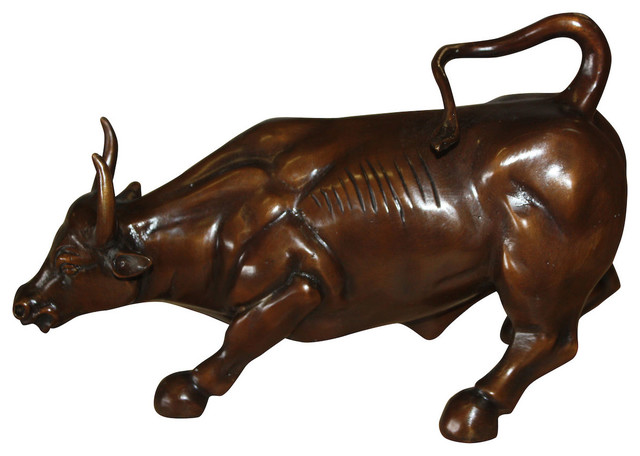 Bronze Wall Street Bull Small Statue, Medium up to 36" - Farmhouse ...