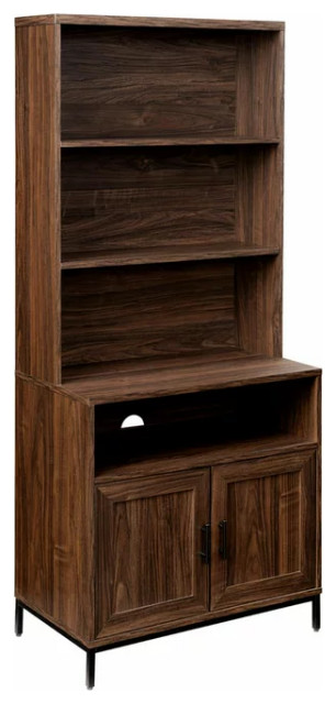 Contemporary Storage Cabinet, 2 Framed Doors & 4 Spacious Open Shelves ...