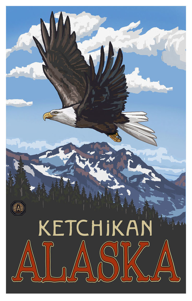 by Artist Paul A. Lanquist Ketchikan Alaska Bald Eagle Art Print, 12 ...