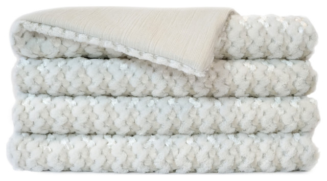 Gene Corded Throw - Ivory, 54" x 68" - Contemporary - Throws - by ...