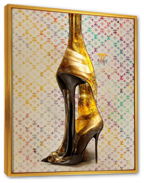Luxury Brand Pumps And Bottle I Framed Canvas, 24x32 - Contemporary ...
