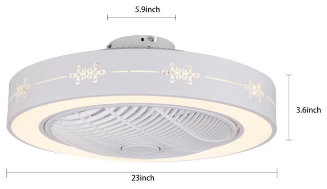 White Modern Flush LED Ceiling Fan and Light - Contemporary - Ceiling ...