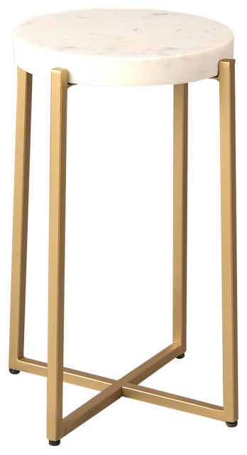 Avenlee Round Marble Side Table, Small - Contemporary - Side Tables And ...