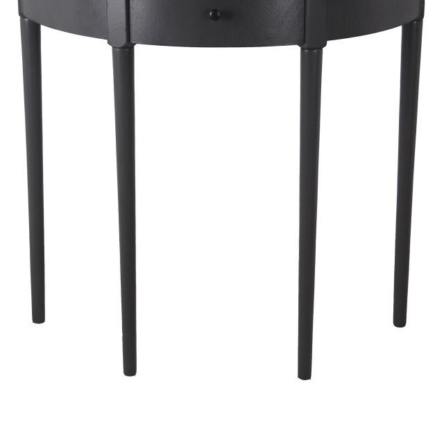 1 Drawer Half Moon Console Table with Round Legs, Black - Midcentury ...