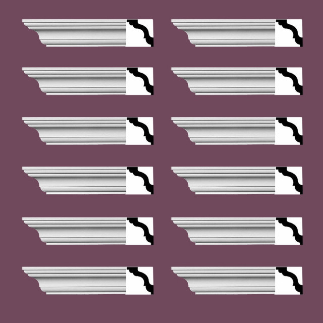 Cornice White Urethane Wellesley Design 12 Pieces Totaling 1128" Length ...