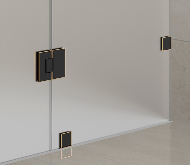 Avalux Frameless Shower Enclosure Frosted Glass, Oil Rub Bronze, 40"x30"x72" - Contemporary ...