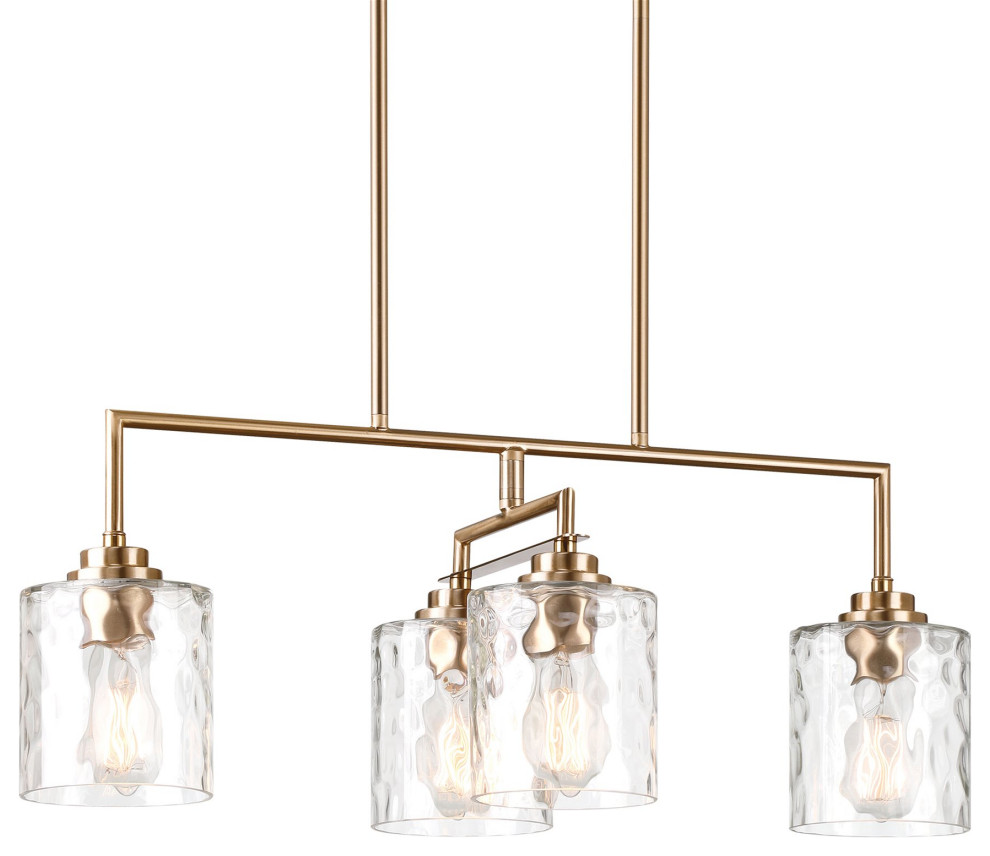 Kira Home Monroe 28" Island Light, Free Swinging Center Arm, Hammered ...