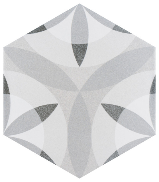 Hexatile Nature Matte Black and White Porcelain Floor and Wall Tile ...