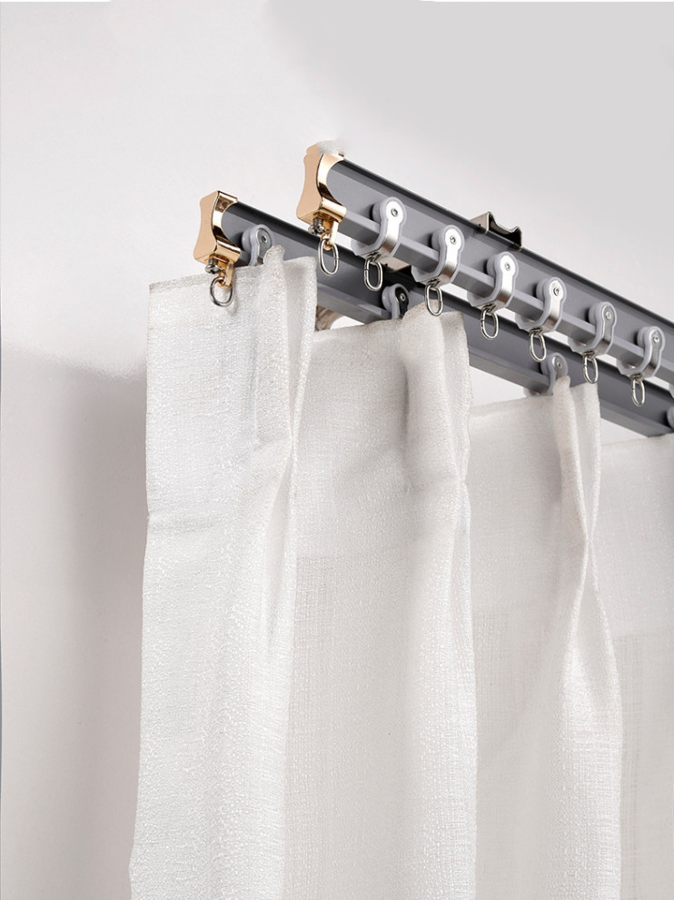 CHRY1124 Bendable Curtain Track And Valance Rail For Bay Window ...