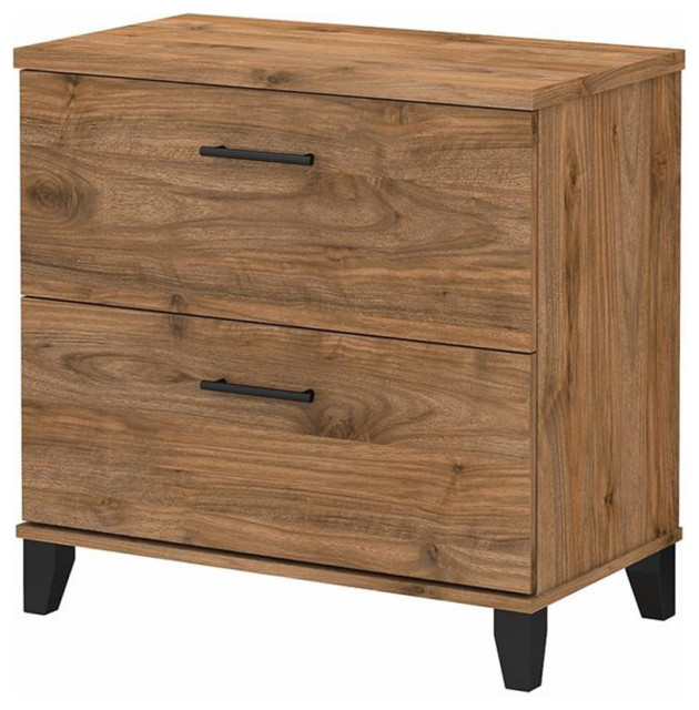 UrbanPro 2 Drawer Lateral File Cabinet in Fresh Walnut - Engineered ...