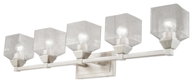 Aragon 5 Light Brushed Nickel Vanity Sconce - Transitional - Bathroom ...