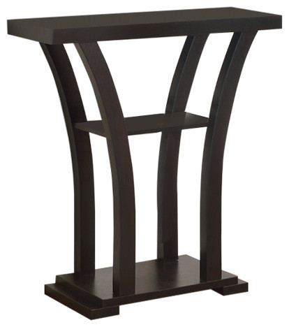 Benzara BM157873 Wooden Console Table With 1 Shelf, Dark Espresso ...