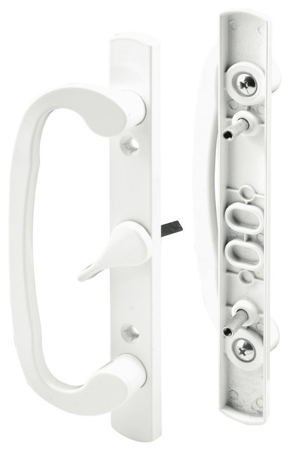 Prime-Line C 1317 Sliding Door Handle Set, White, Centered Lever ...