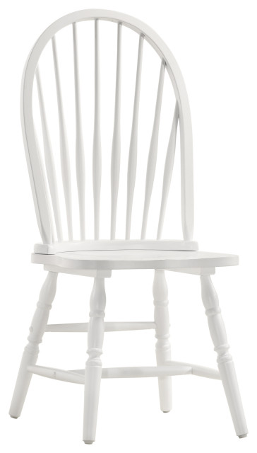 Windsor Dining Chair, Pure White - Traditional - Dining Chairs - by ...