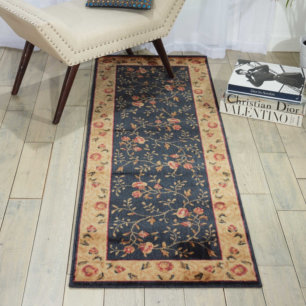 Nourison Somerset Navy Area Rug, Runner 2' x 5'9" - Traditional - Hall ...