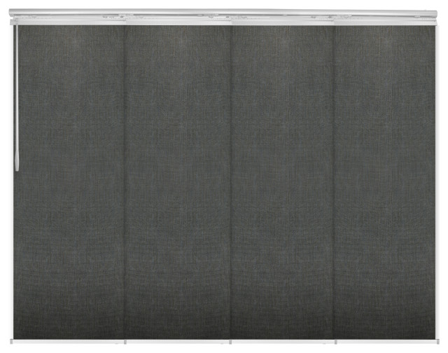 Koala Gray 4-Panel Track Extendable Vertical Blinds 48-88"W, 91.4" H ...