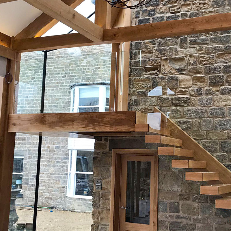 Award winning double height oak framework extension - Staircase - Other ...