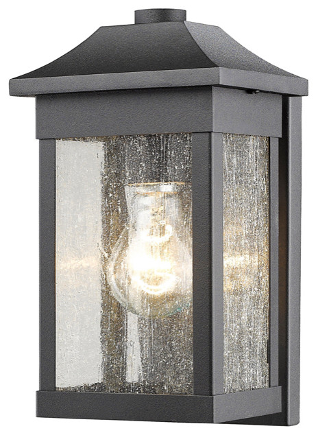 Morgan 1 Light Black Outdoor Wall Light (SC13100BK) - Transitional ...
