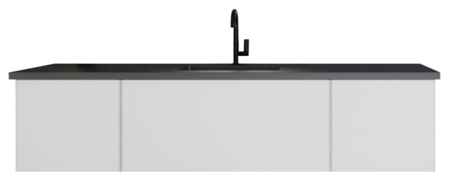 Vitri 72" Cloud White Single Sink Bathroom Vanity With Solid Surface ...
