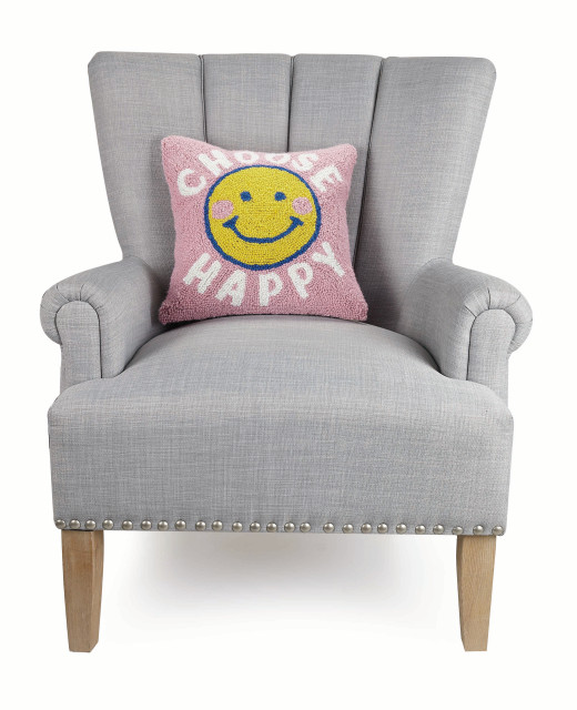 Choose Happy Hook Pillow - Contemporary - Decorative Pillows - by ...