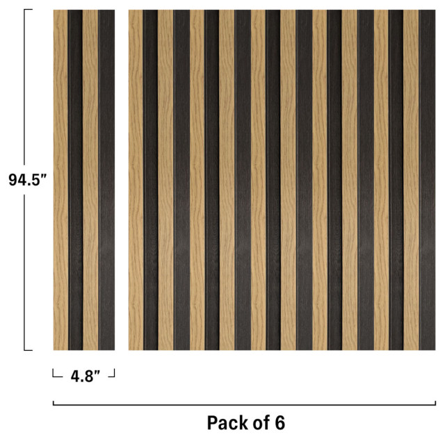 Waterproof Slat Panel, Pack of 6 - Contemporary - Wall Panels - by Euro ...
